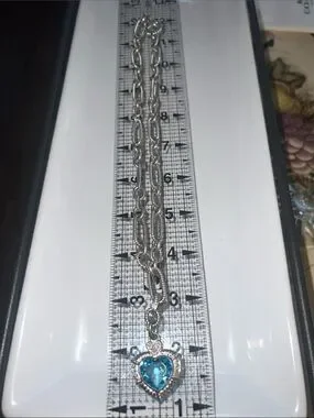 Judith Ripka | Jewelry | Judith Ripka Silver Chain Necklace With Blue ...